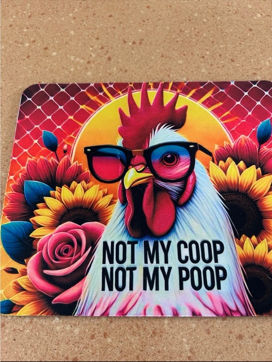 Other | New Chicken Mouse Pad 1x8 Super Colorful Not My Coop Not My ...